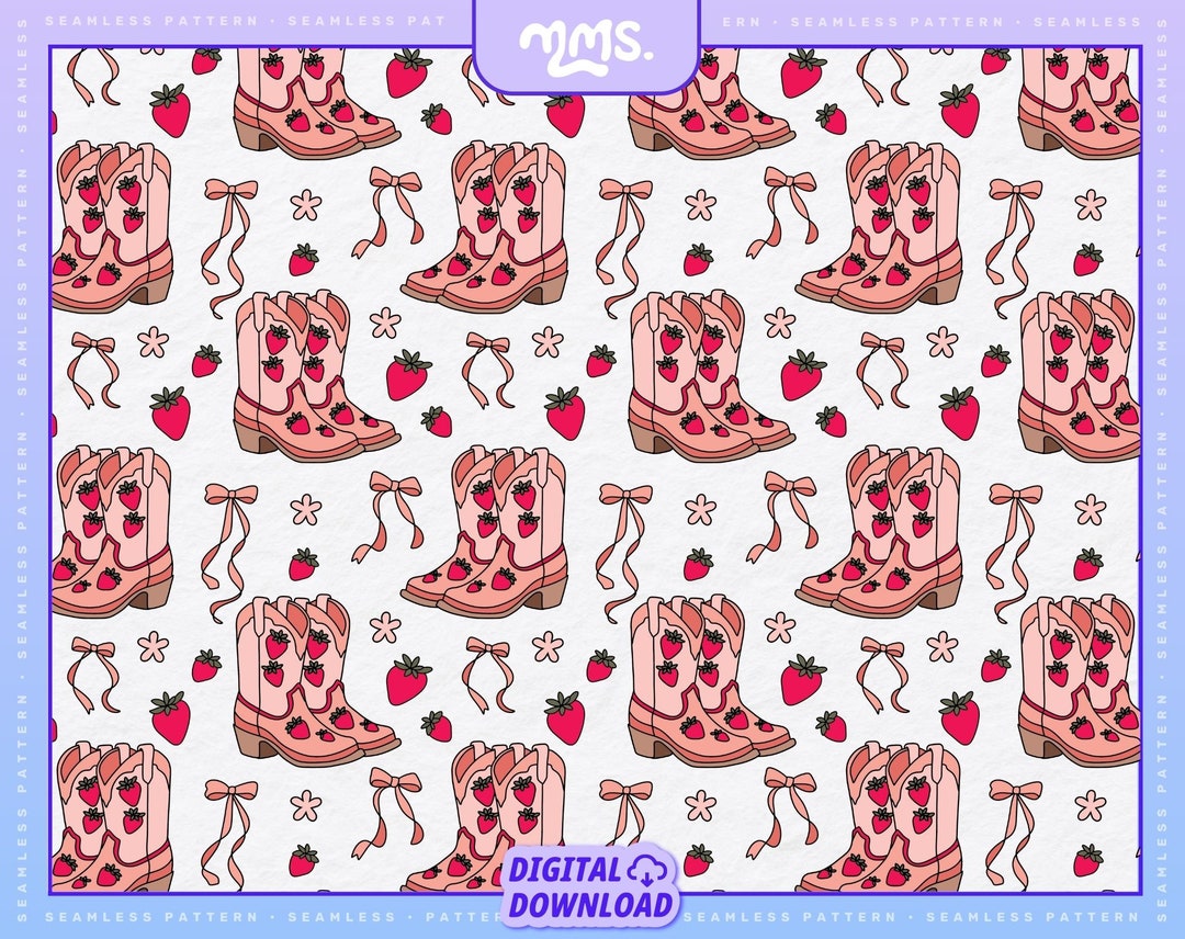 Strawberry Coquette Repeatable Pattern for Sublimation & Printing ...