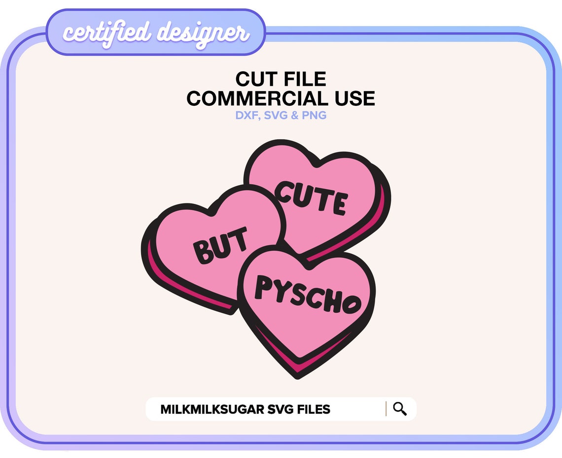 CUTE BUT PSYCHO Svg Cut File for Cricut & Silhouette Funny - Etsy Canada