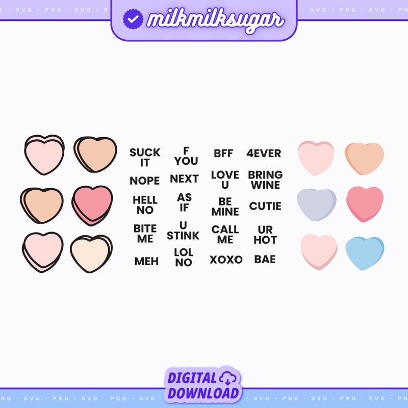 Candy Hearts - Etsy