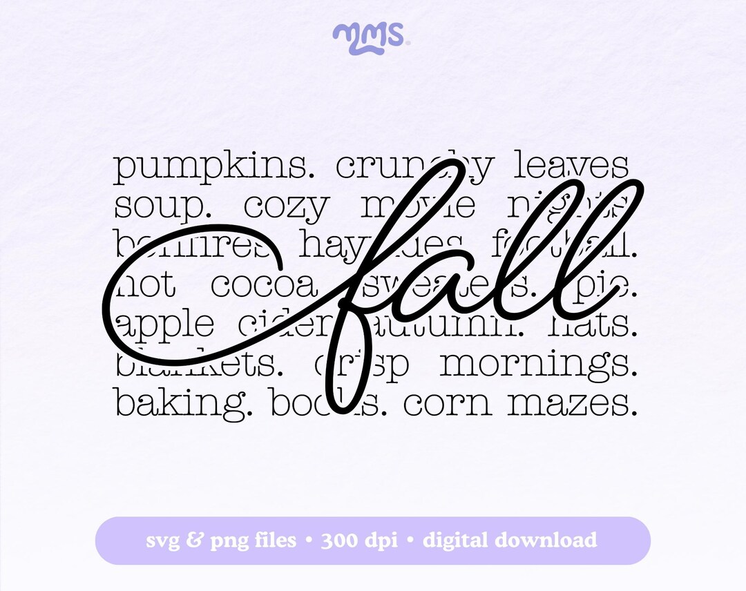 Fall Words Svg Cut File for Cricut, Fall Quote Svg, Autumn Words Png ...