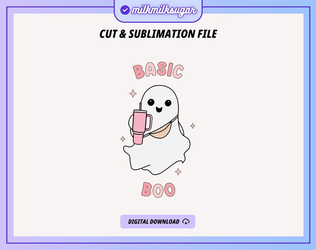 BASIC BOO Cut File for Cricut or Silhouette, Cute Ghost Svg File, Bad ...