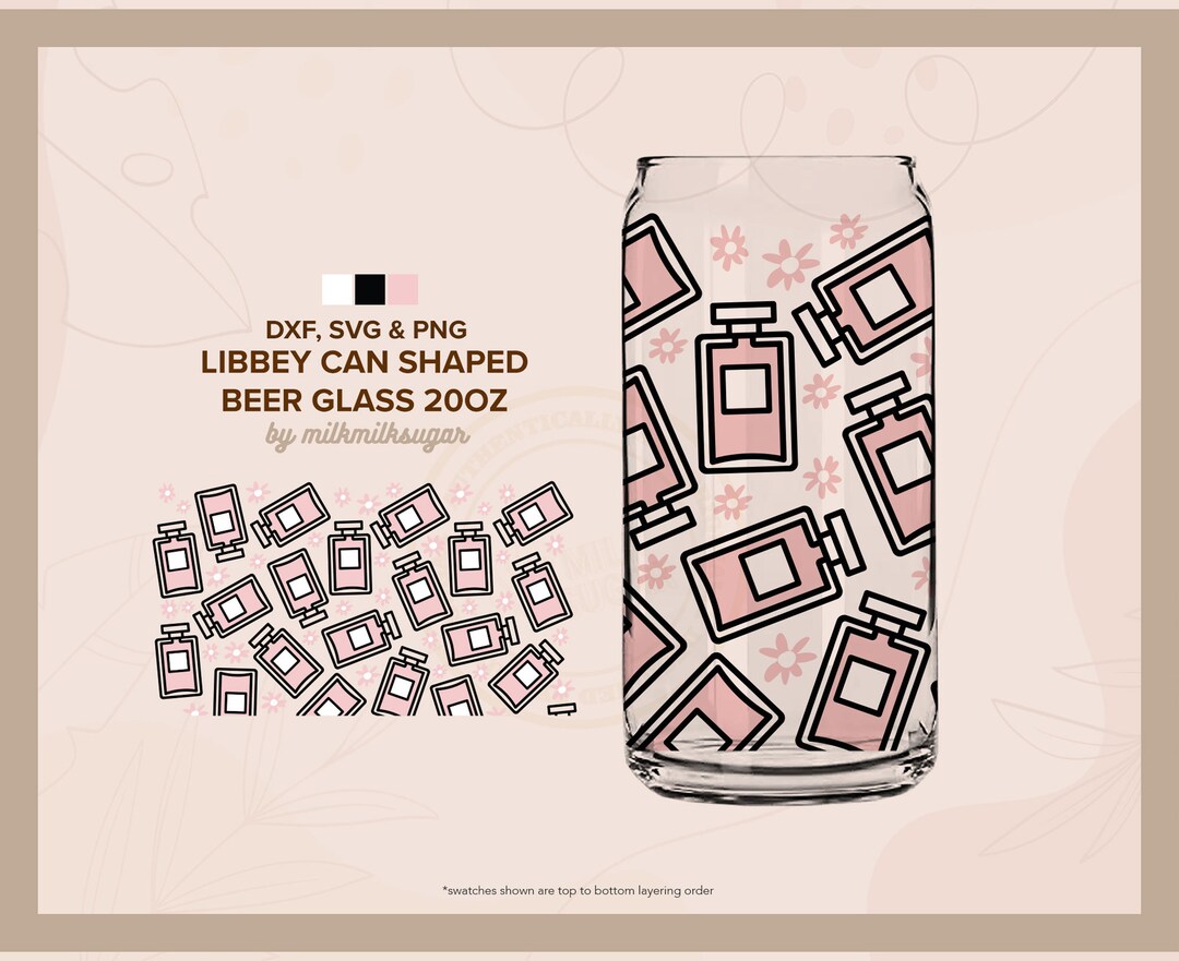 PINK PERFUME Cute Girly Fashion Svg Libbey 20oz Beer Can Glass Svg Cut ...