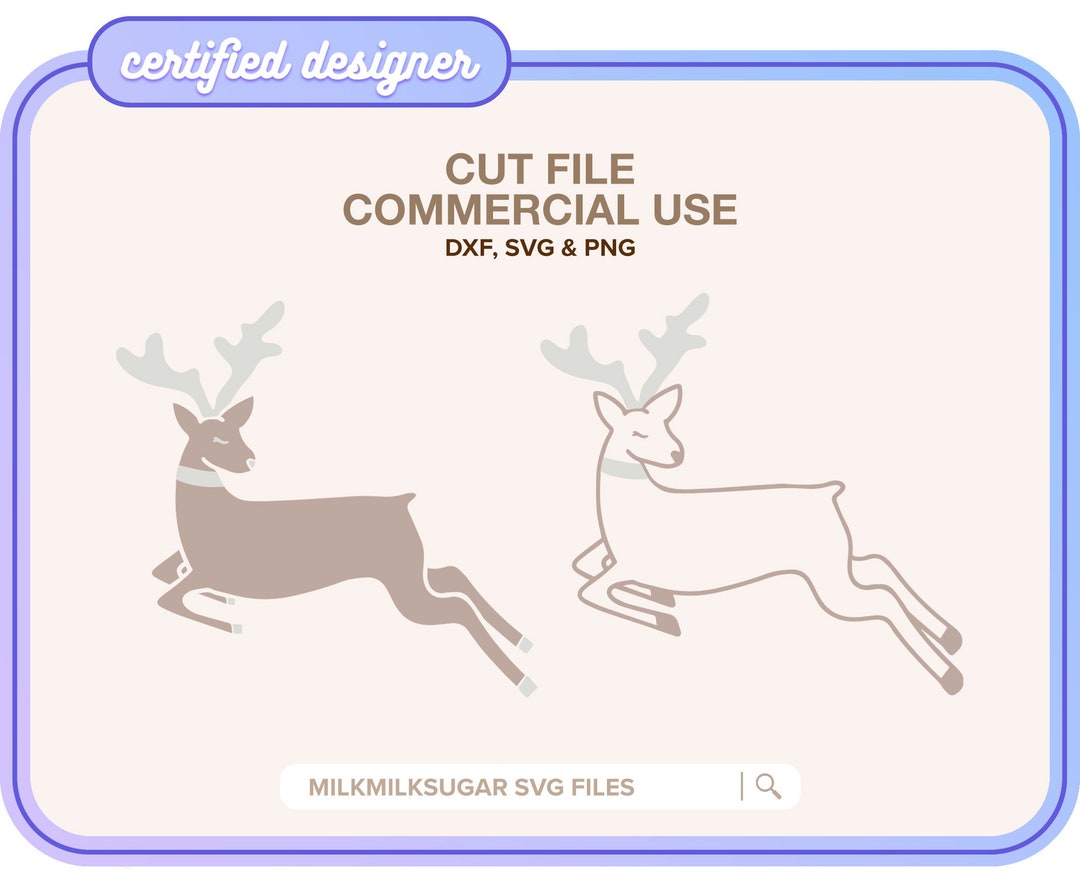REINDEER SVG Cut File for Cricut & Silhouette, Flying Reindeer ...