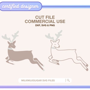 REINDEER SVG Cut File for Cricut & Silhouette, Flying Reindeer ...