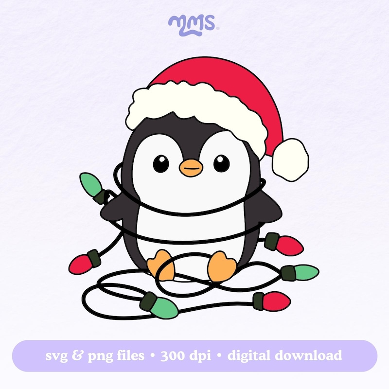 Christmas Penguin Svg - Etsy
