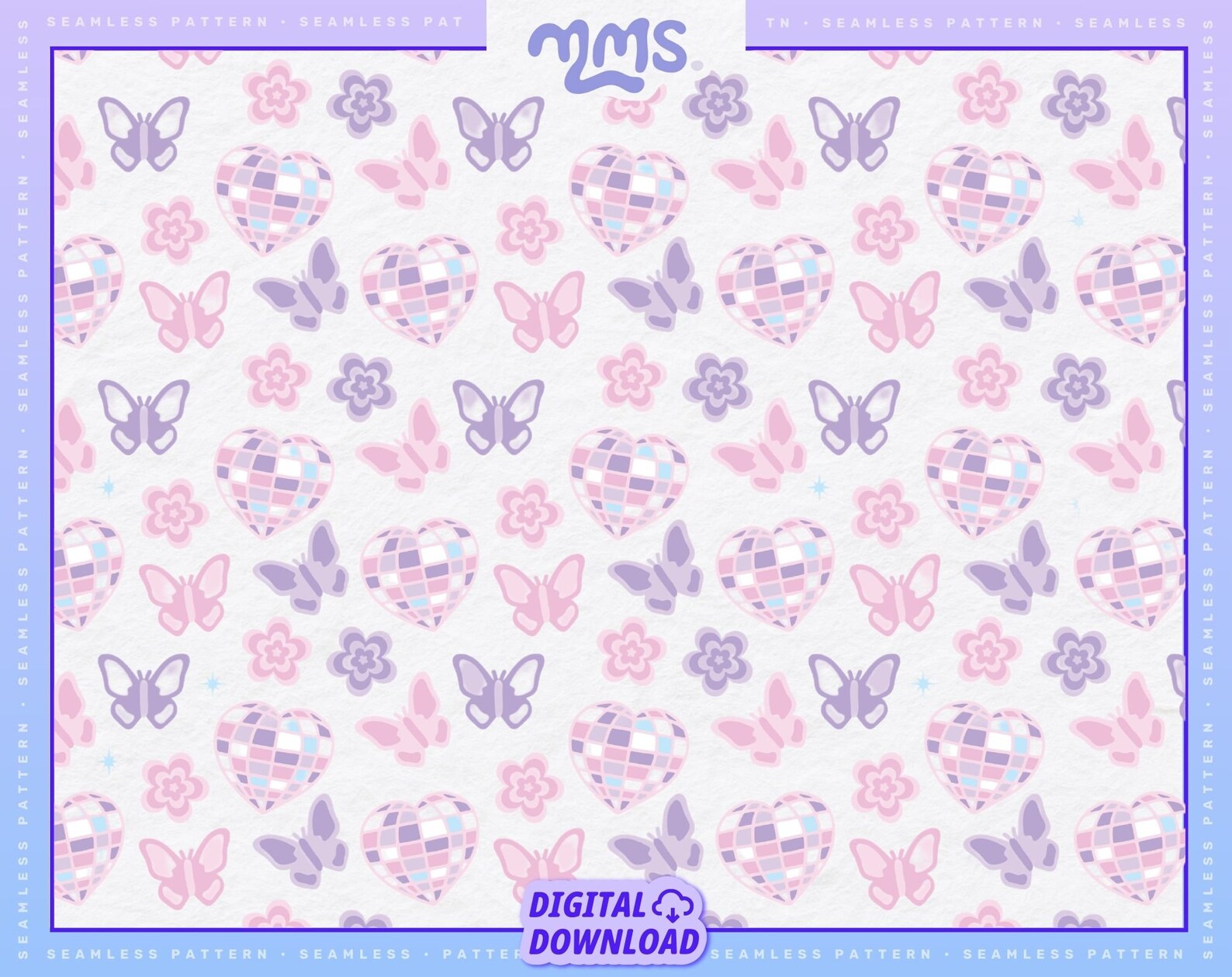 Y2K Disco Pattern File for Sublimation or Printing, Seamless Design ...