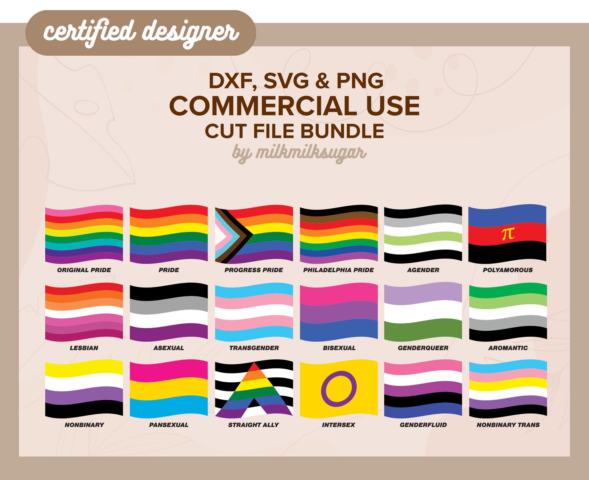 WAVING PRIDE FLAGS Svg Cut File for Cricut or Silhouette - Etsy