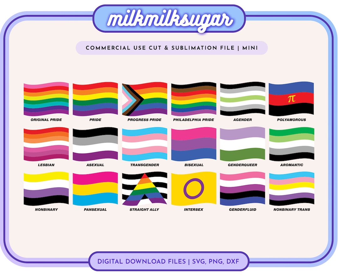 WAVING PRIDE FLAGS Svg Cut File for Cricut or Silhouette, Pride ...