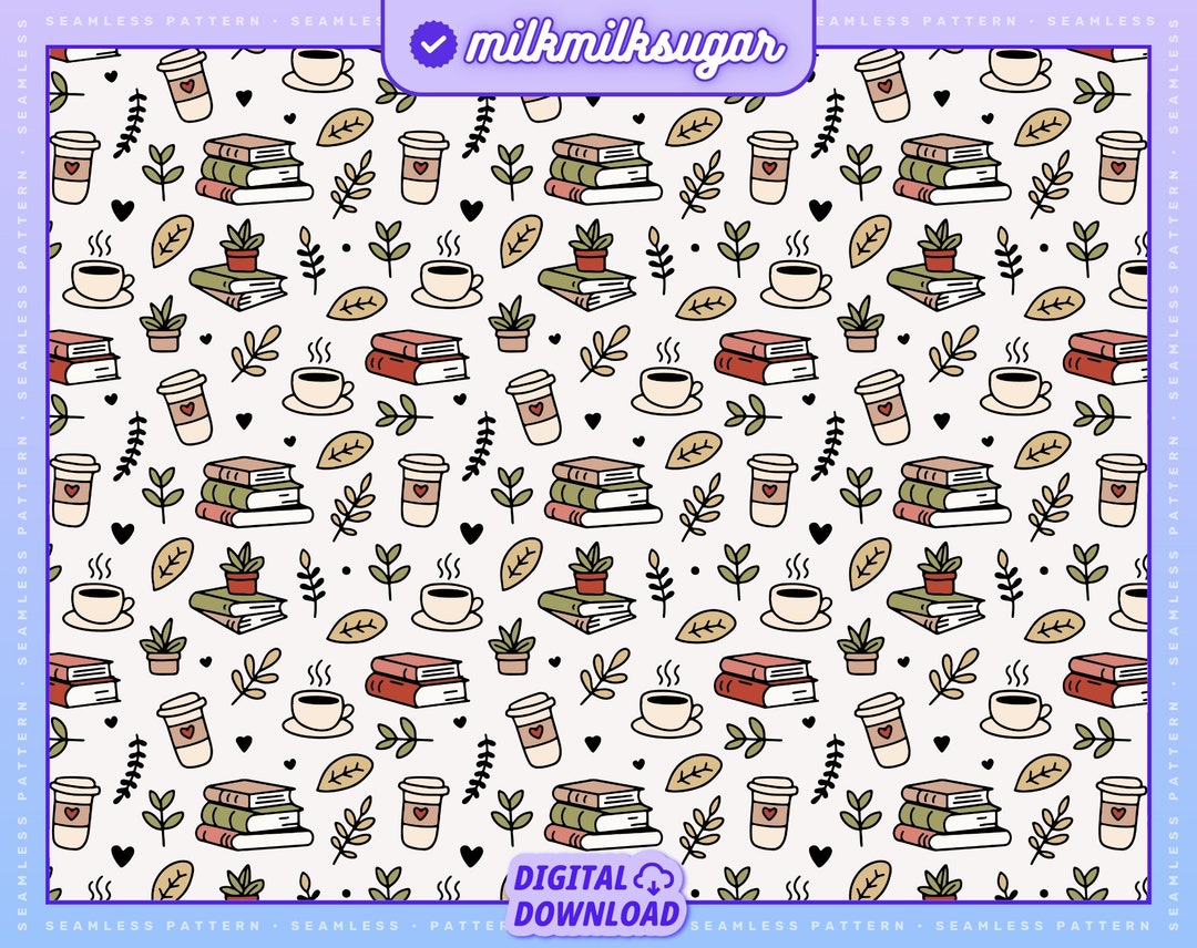 Book Pattern File for Sublimation or Printing, Seamless Design, Digital ...