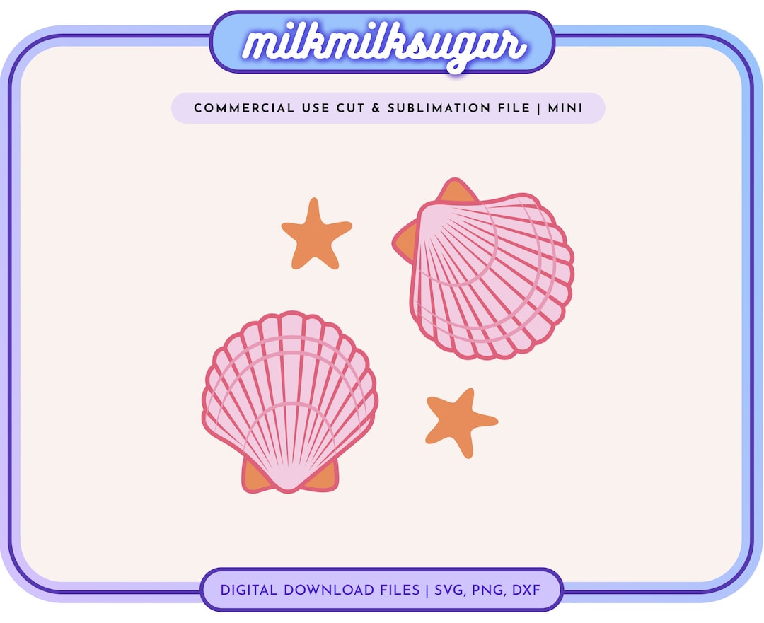 PINK SHELLS Svg Cut File for Cricut & Silhouette, Seashells Svg File ...