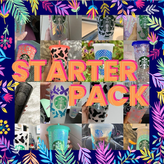 STARTER PACK Seamless Logo & Full Wraps Starbucks Cup | Etsy
