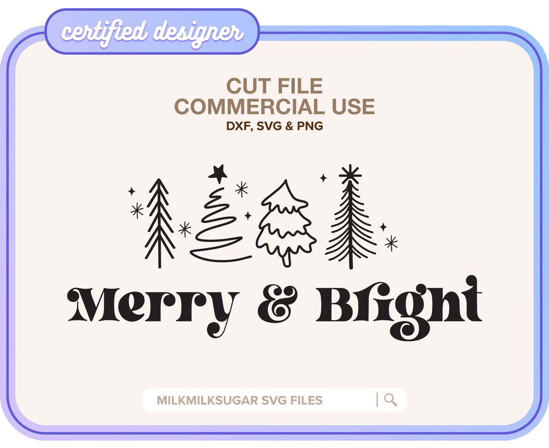 MERRY AND BRIGHT Svg Cut File for Cricut & Silhouette, Christmas ...