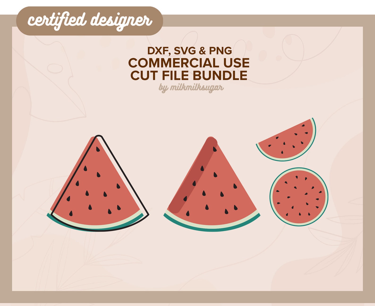 WATERMELON MINI Fruit Svg Summer Svg Melon Svg Files for | Etsy