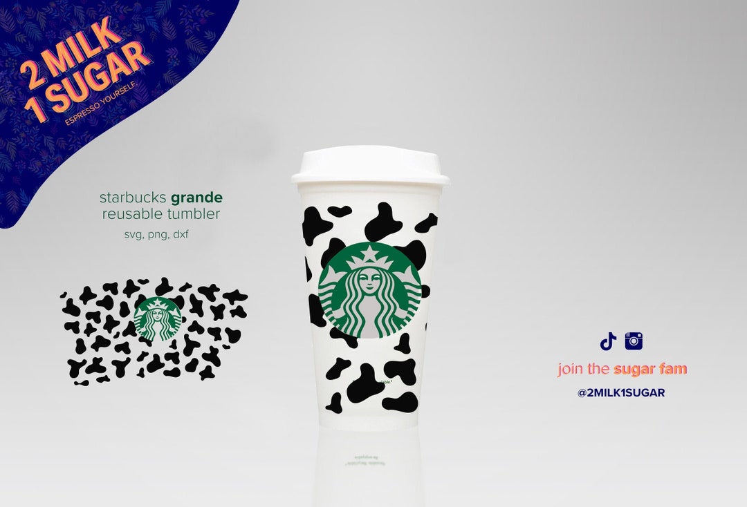 COW MOW Seamless Wrap SVG for Sbux Cup Reusable Png Dxf File Cricut ...