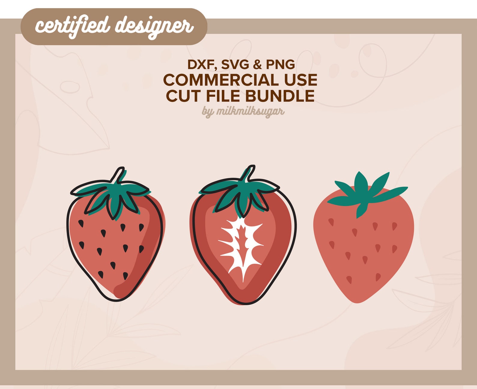 STRAWBERRIES MINI Fruit Svg Summer Svg Strawberry Files - Etsy