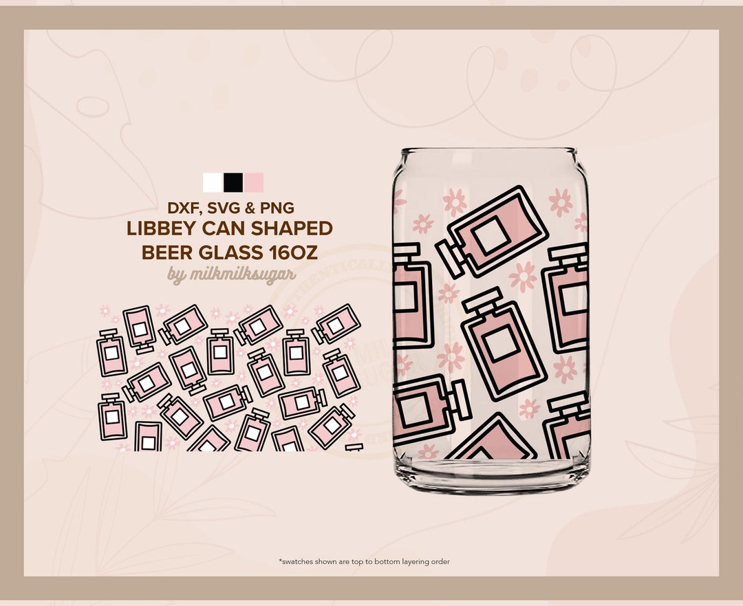 PINK PERFUME Cute Girly Trendy Svg Libbey 16oz Beer Can Glass Svg Cut ...