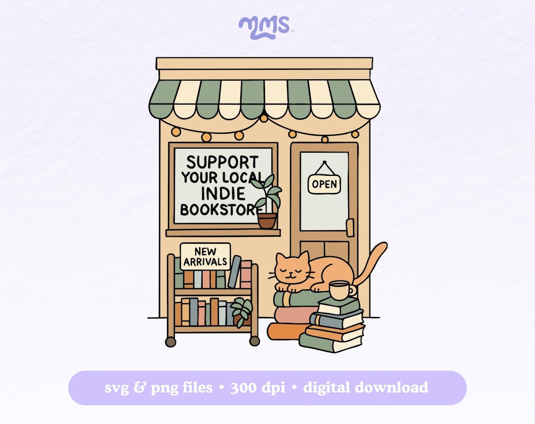 Indie Bookshop Svg Cut File for Cricut & Silhouette, Booktok, Bookstore ...
