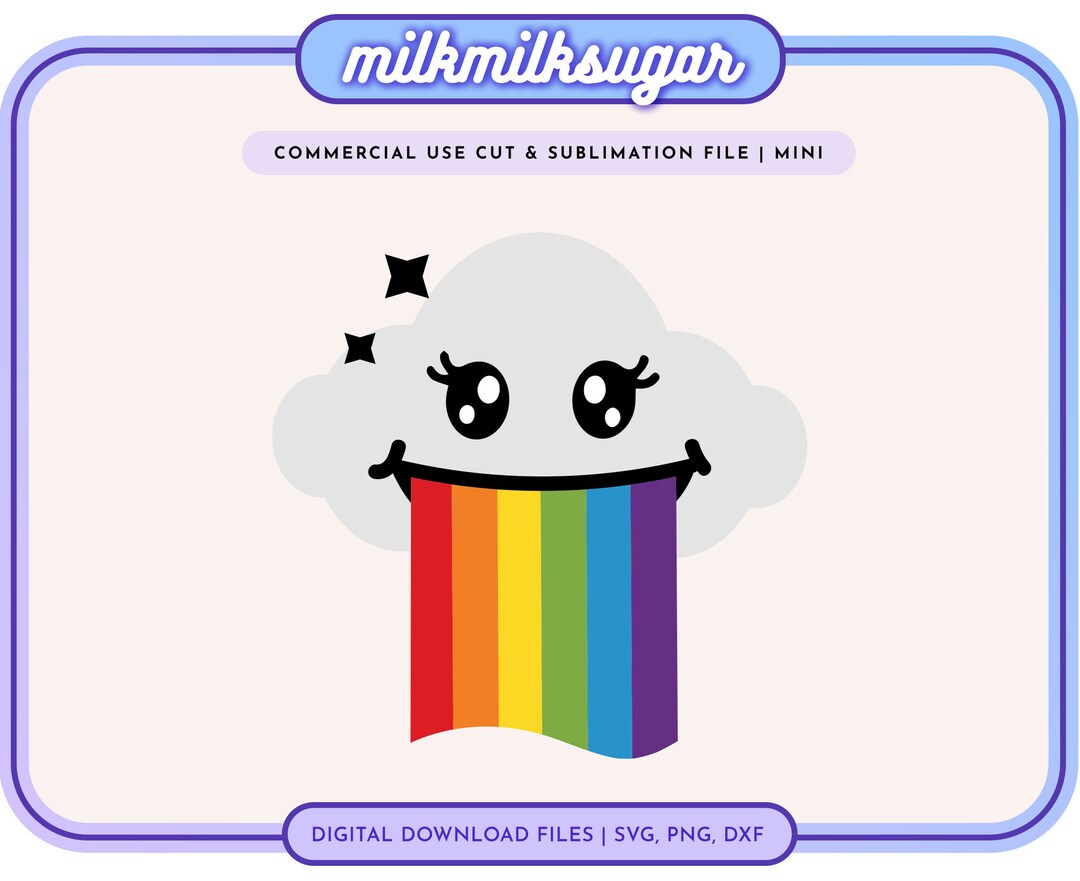 FUNNY RAINBOW SVG Cut File for Cricut or Silhouette, Rainbow Svg, Over ...