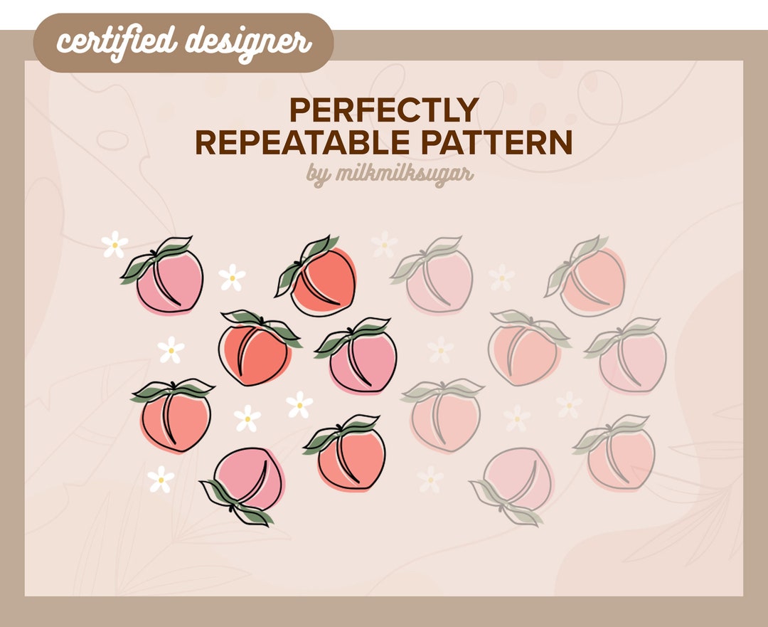 PEACHES PATTERN SVG Cut File for Cricut or Silhouette, Fruit Sublimation Design, Fruit Bundle ...