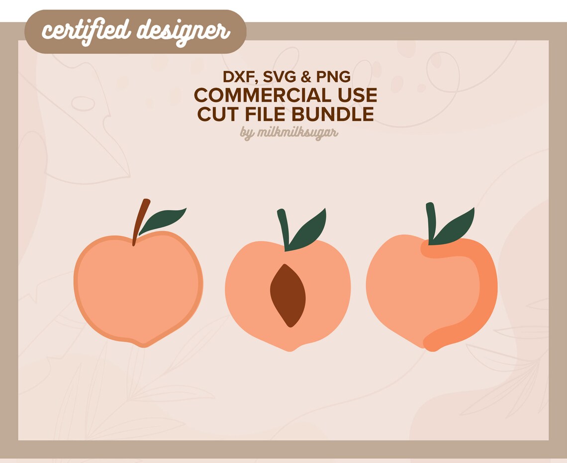 PEACHES MINI Fruit Svg Summer Svg Peach Svg Files for - Etsy