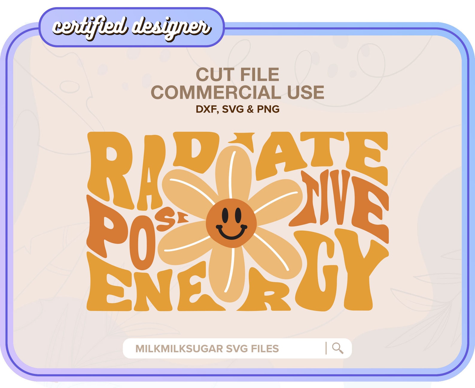 RADIATE POSITIVE ENERGY Svg Cut File for Cricut or Silhouette - Etsy