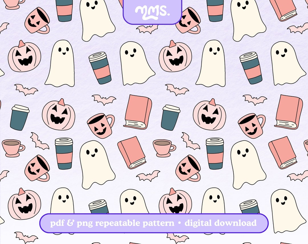 Book Ghosts Pattern File for Sublimation or Printing, Seamless Design ...