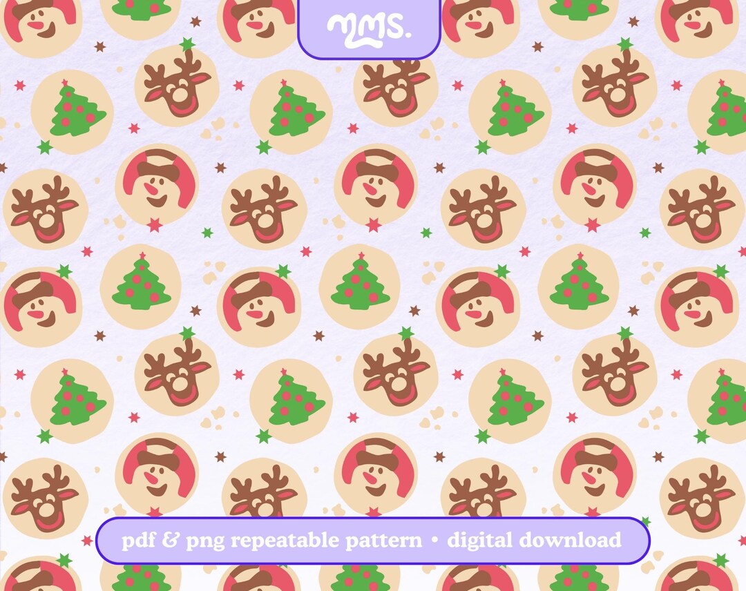 CHRISTMAS SUGAR COOKIES Pattern File for Sublimation or Printing ...