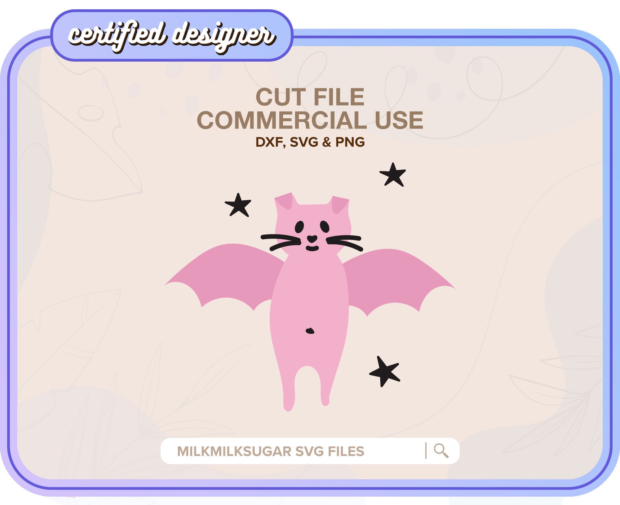 FAT CAT BAT Svg Cut File for Cricut or Silhouette Cute - Etsy