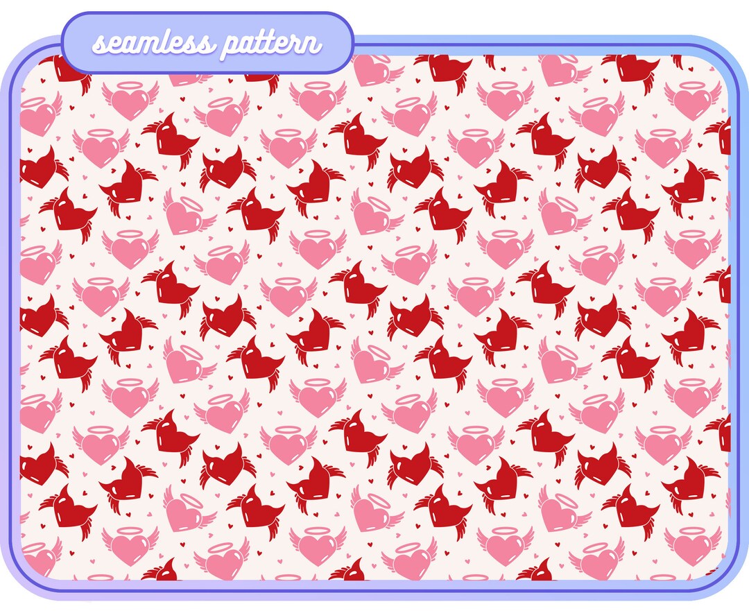 ANGEL AND DEVIL Pattern File for Sublimation or Printing, Seamless ...