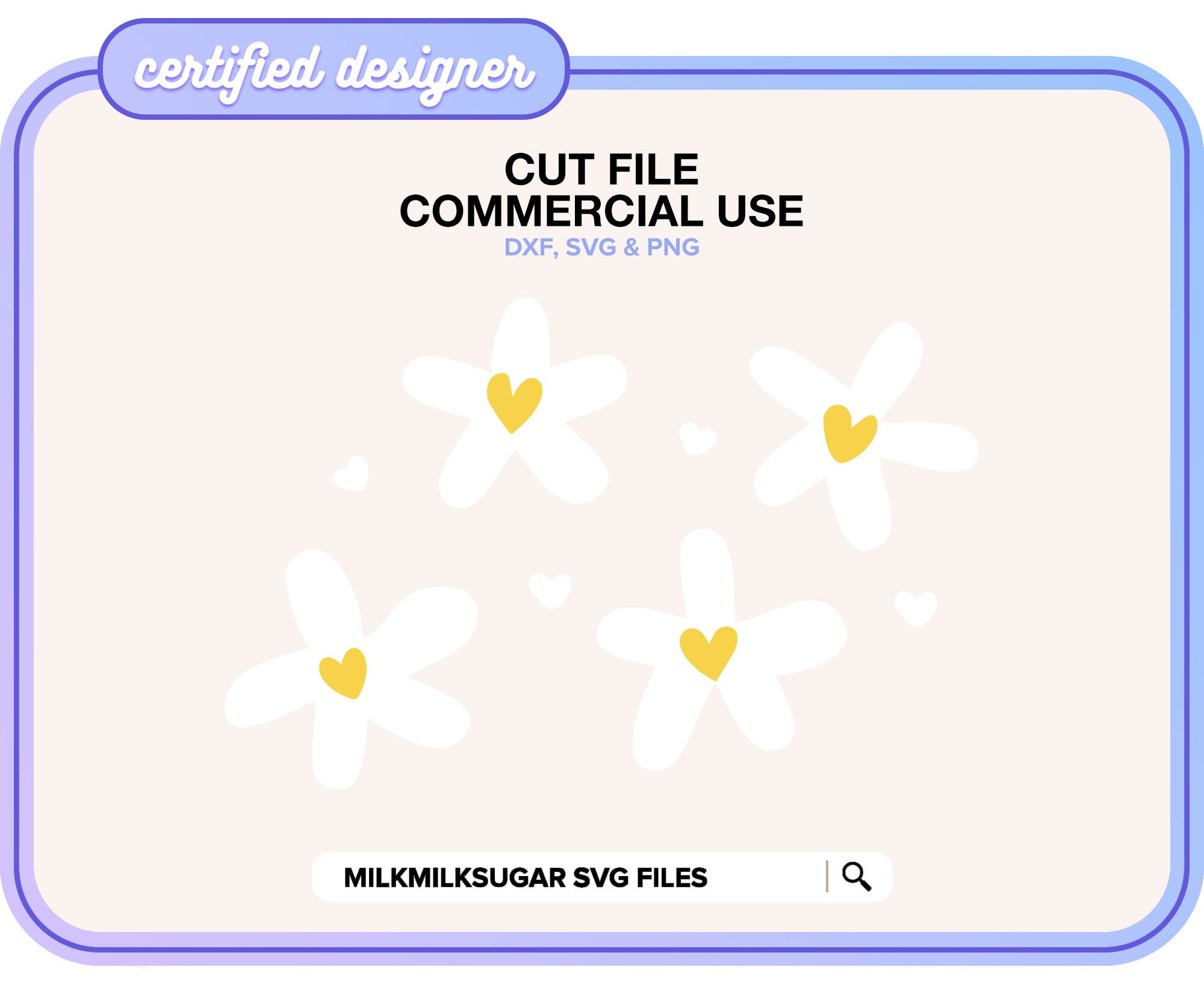 HEART DAISIES SVG Cut File for Cricut or Silhouette Flower - Etsy