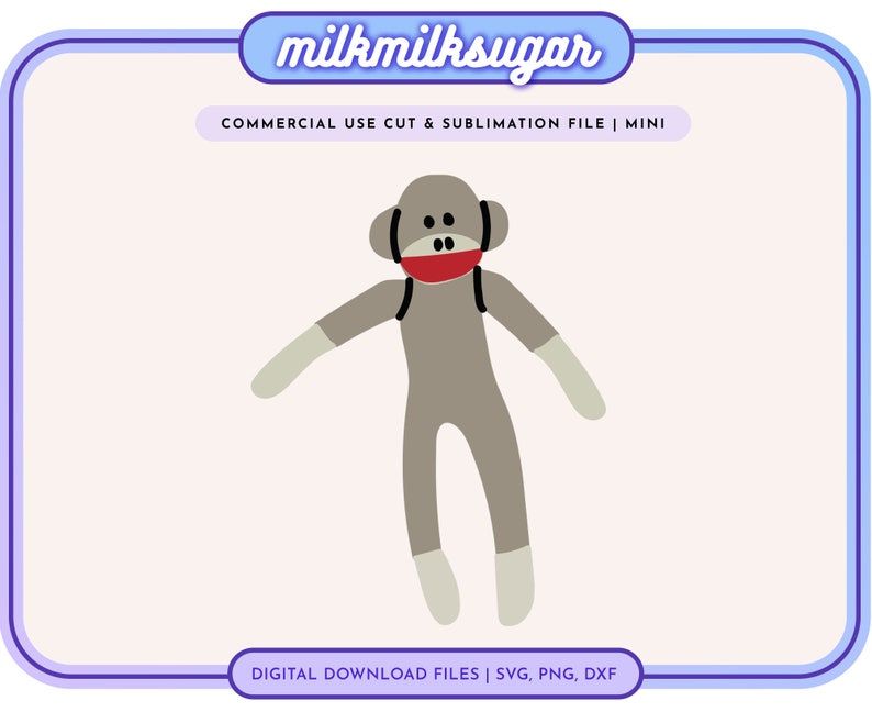 SOCK MONKEY Svg Cut File for Cricut & Silhouette Includes Png - Etsy