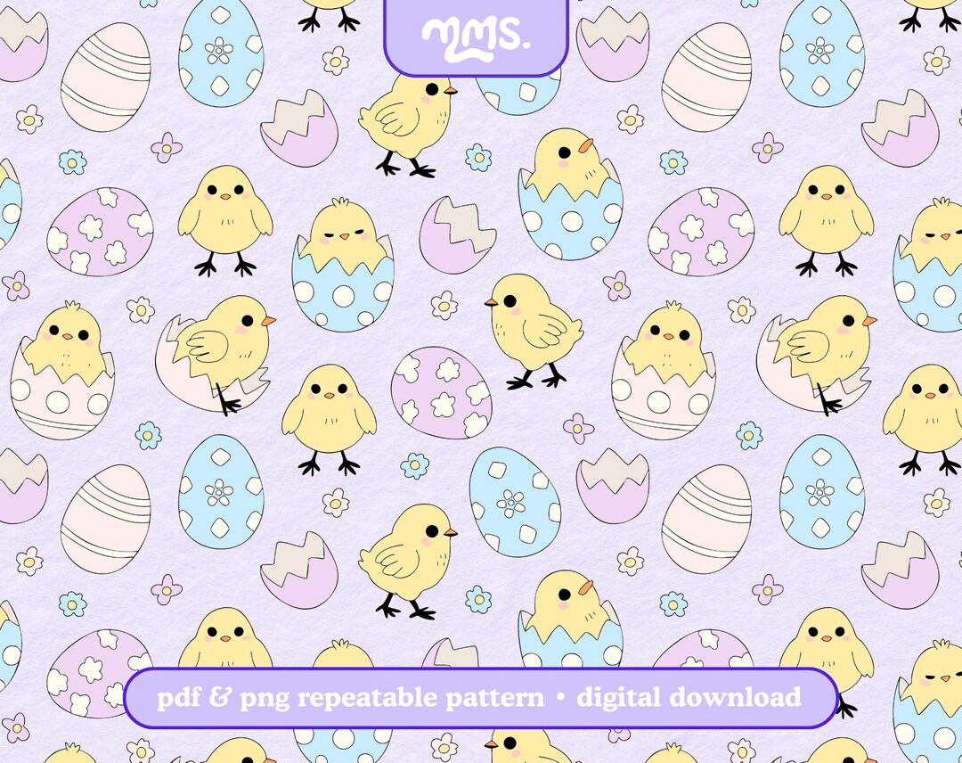 Spring Chick Pattern File for Sublimation Printing, Seamless Design ...