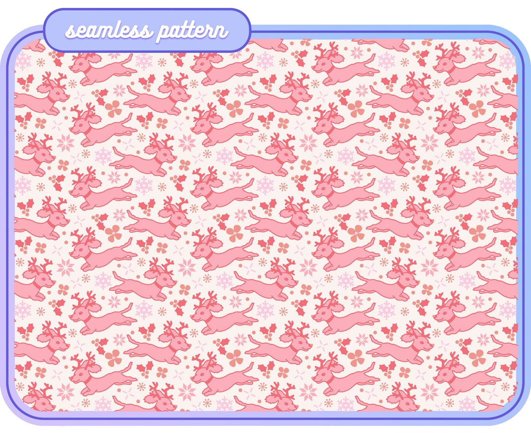 CHRISTMAS DOG Pattern File for Cricut & Silhouette, Seamless Christmas ...