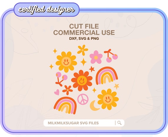 FLOWER SMILE SVG Cut File for Cricut or Silhouette Happy Face - Etsy