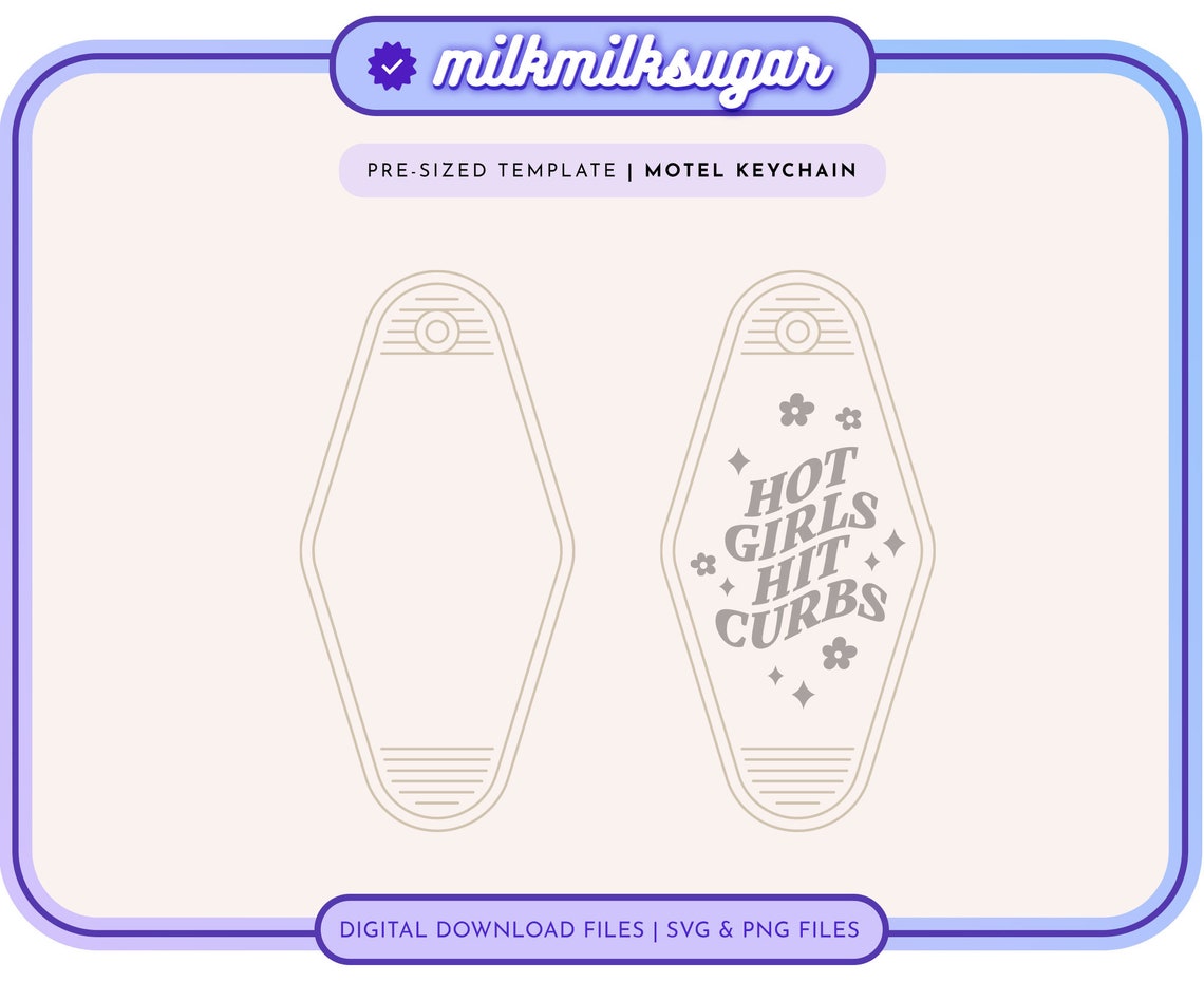 MOTEL KEYCHAIN TEMPLATE Cut File for Cricut & Silhouette, Pre-sized for ...