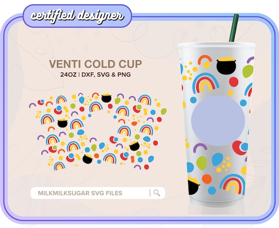 RAINBOW BLOBS Irish St Patricks Day Sbux Wrap 24oz Venti - Etsy