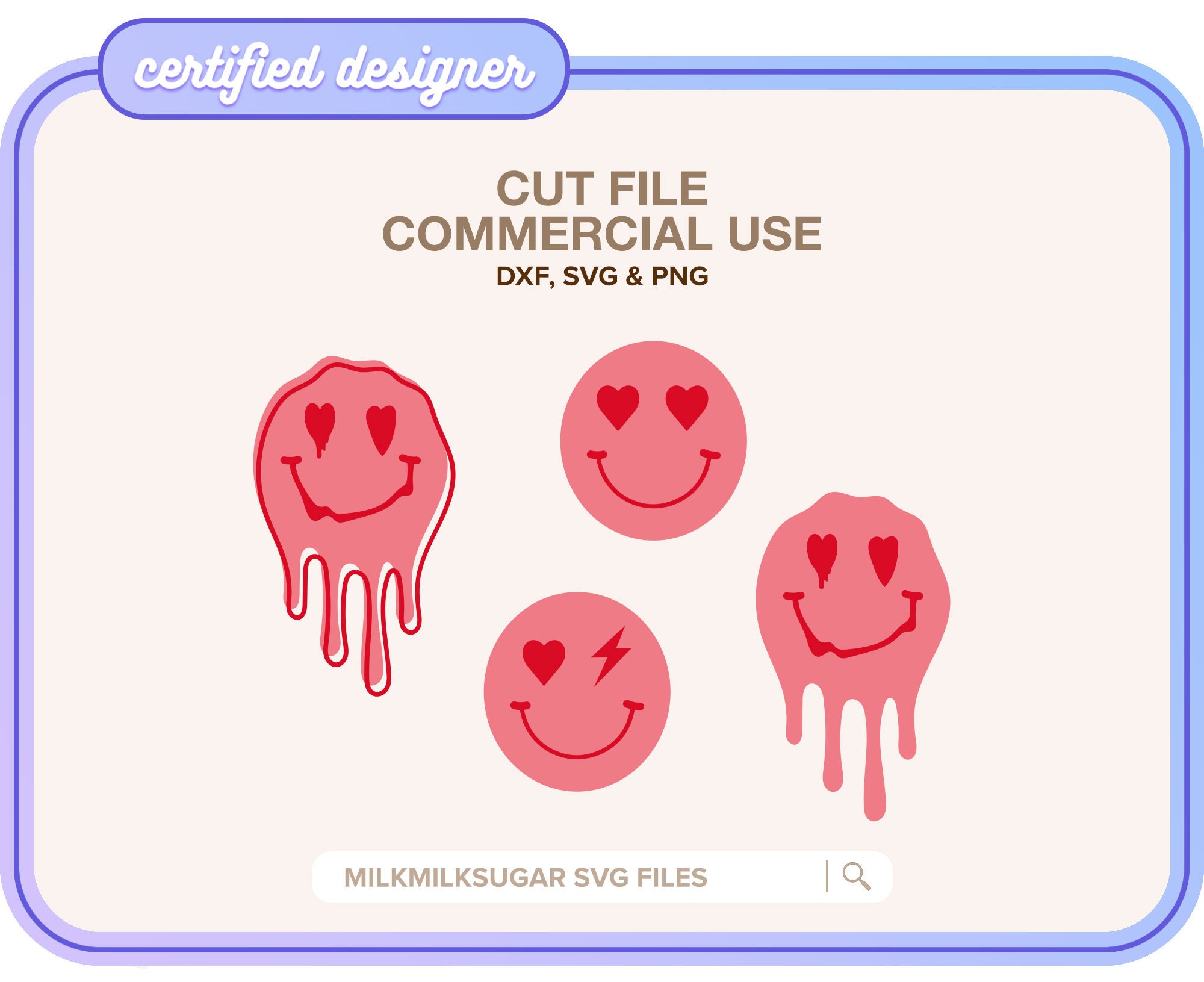 HEART EYE SMILE Smile Face Svg Happy Face Svg Cut Files - Etsy