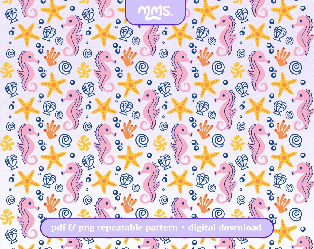 Under the Sea Pattern File for Sublimation or Printing, Seamless Design ...