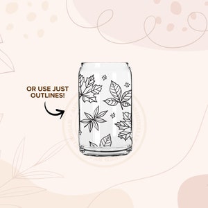 FALL LEAVES Autumn Fall Halloween Libbey 16oz Can Shaped Glass Svg File ...