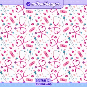 Nurse Pattern File for Sublimation or Printing, Seamless Design ...