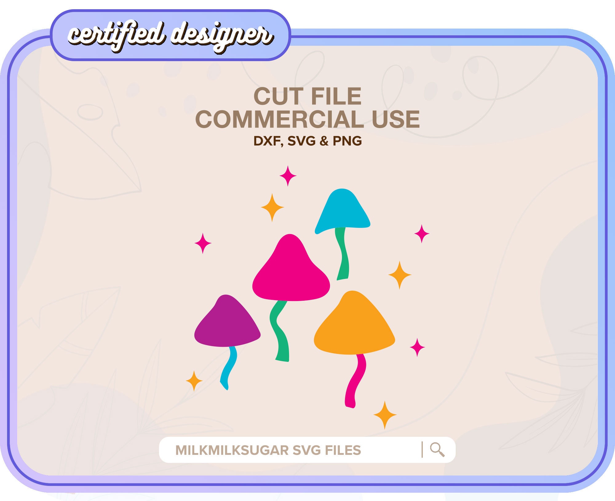 MUSHROOM SVG Cut File for Cricut or Silhouette Retro - Etsy