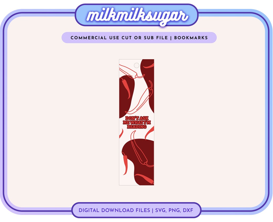 BOOKMARK SVG Cut File Cricut & Silhouette, Spicy Book Svg, Smut Slut ...