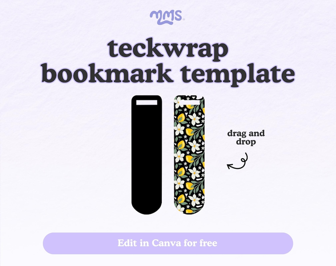 Bookmark Template, Canva Drag and Drop, Teckwrap Bookmark, Bookmark ...