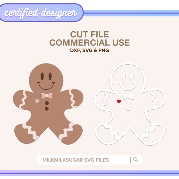 Gingerbread Man Svg - Etsy
