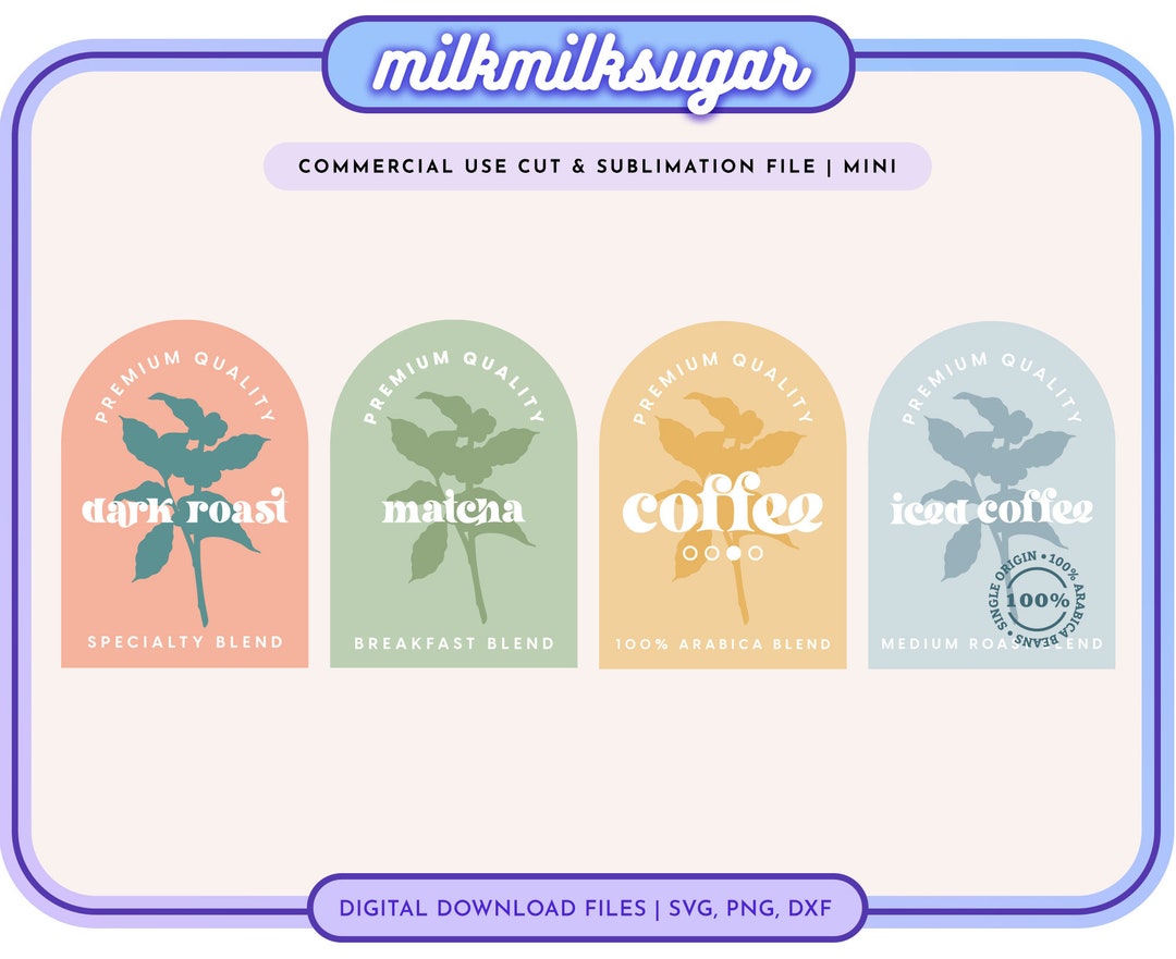 COFFEE LABELS Svg Cut File for Cricut & Silhouette, Coffee Quote Svg ...