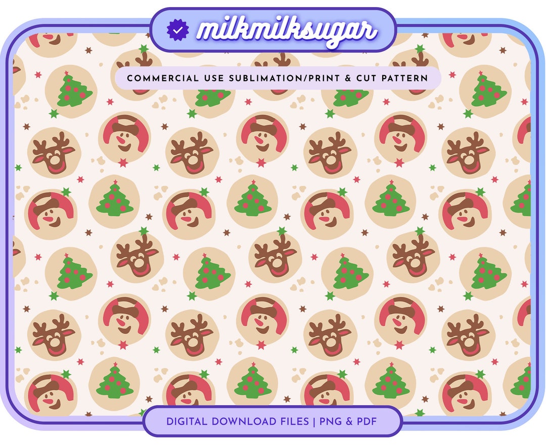 CHRISTMAS SUGAR COOKIES Pattern File for Sublimation or Printing ...