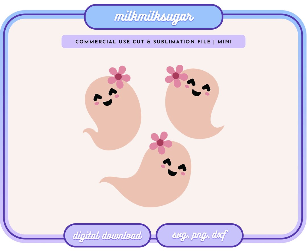 SPRING GHOSTS SVG Cut File for Cricut & Silhouette, Cute Ghost Svg ...