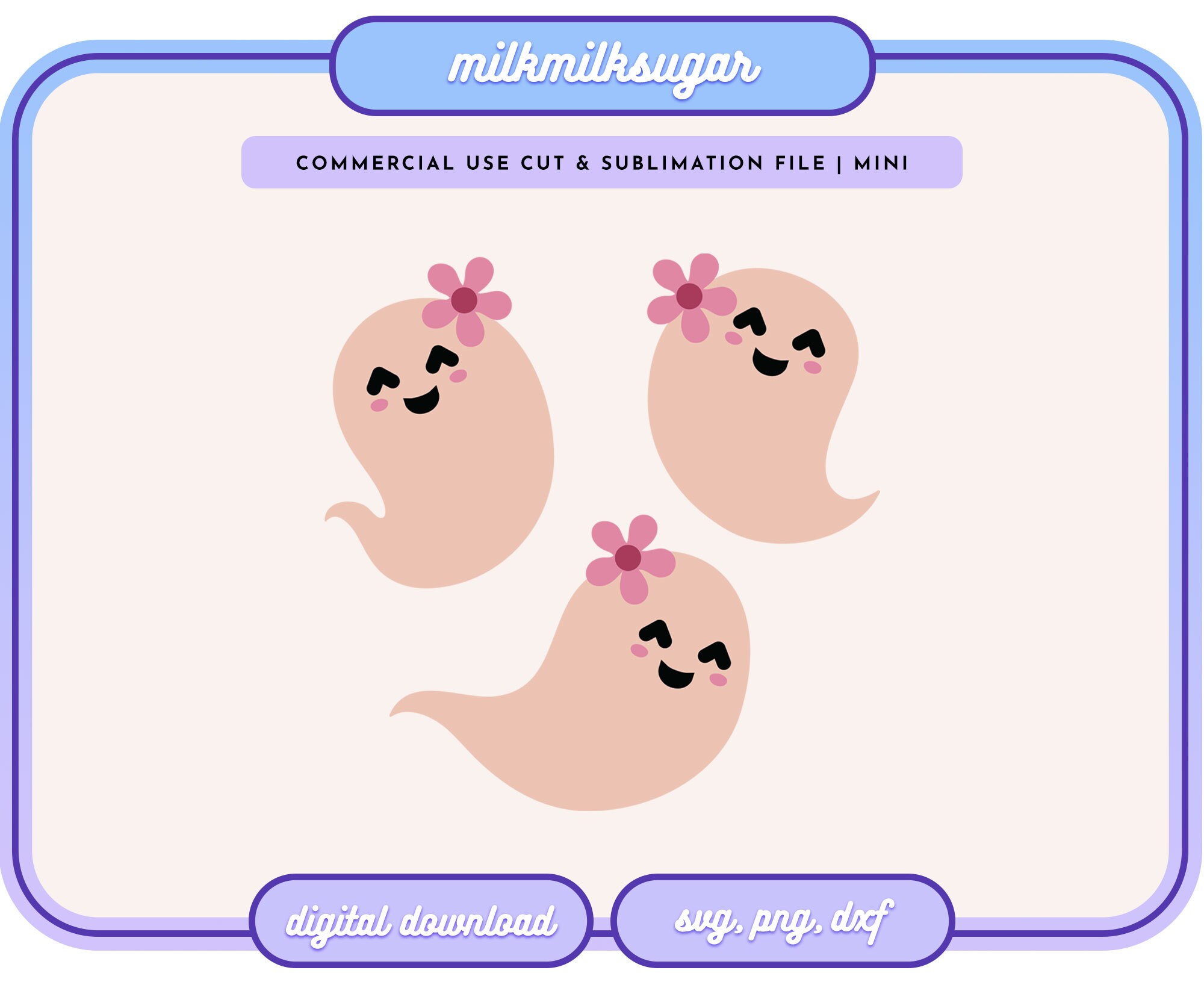 SPRING GHOSTS SVG Cut File for Cricut & Silhouette Cute Ghost - Etsy