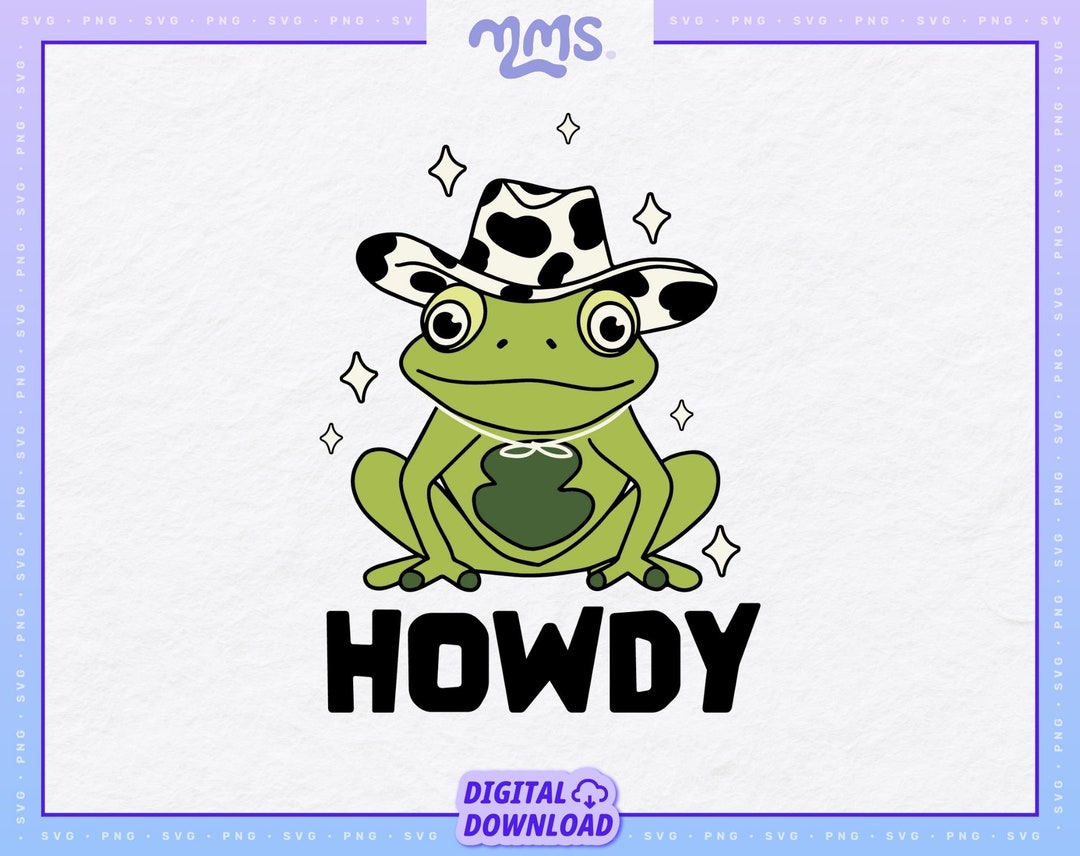 CUTE COWBOY FROG Svg Cut File for Cricut and Silhouette, Cute Frog Svg ...