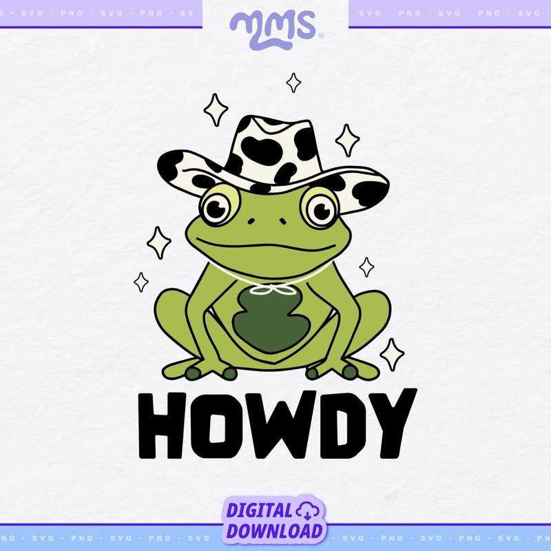 Western Frog Svg - Etsy
